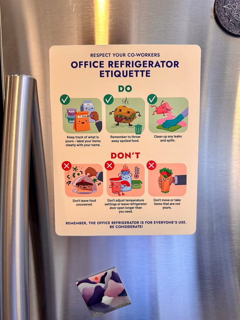Office Fridge Etiquette Guide - Handcrafted Magnetic Decor for a ...
