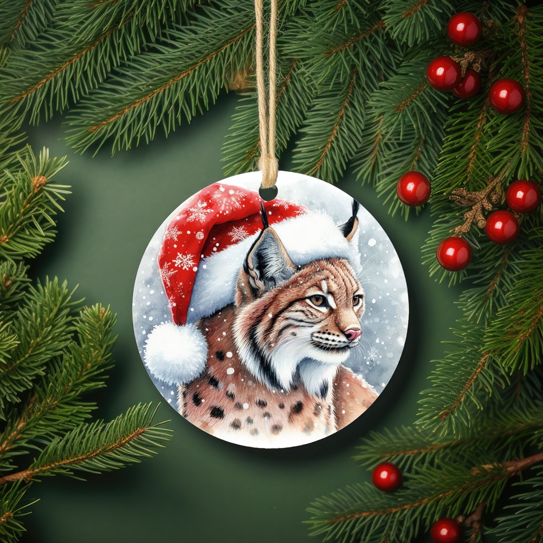 Personalized Lynx Holiday Metal Ornament - Etsy