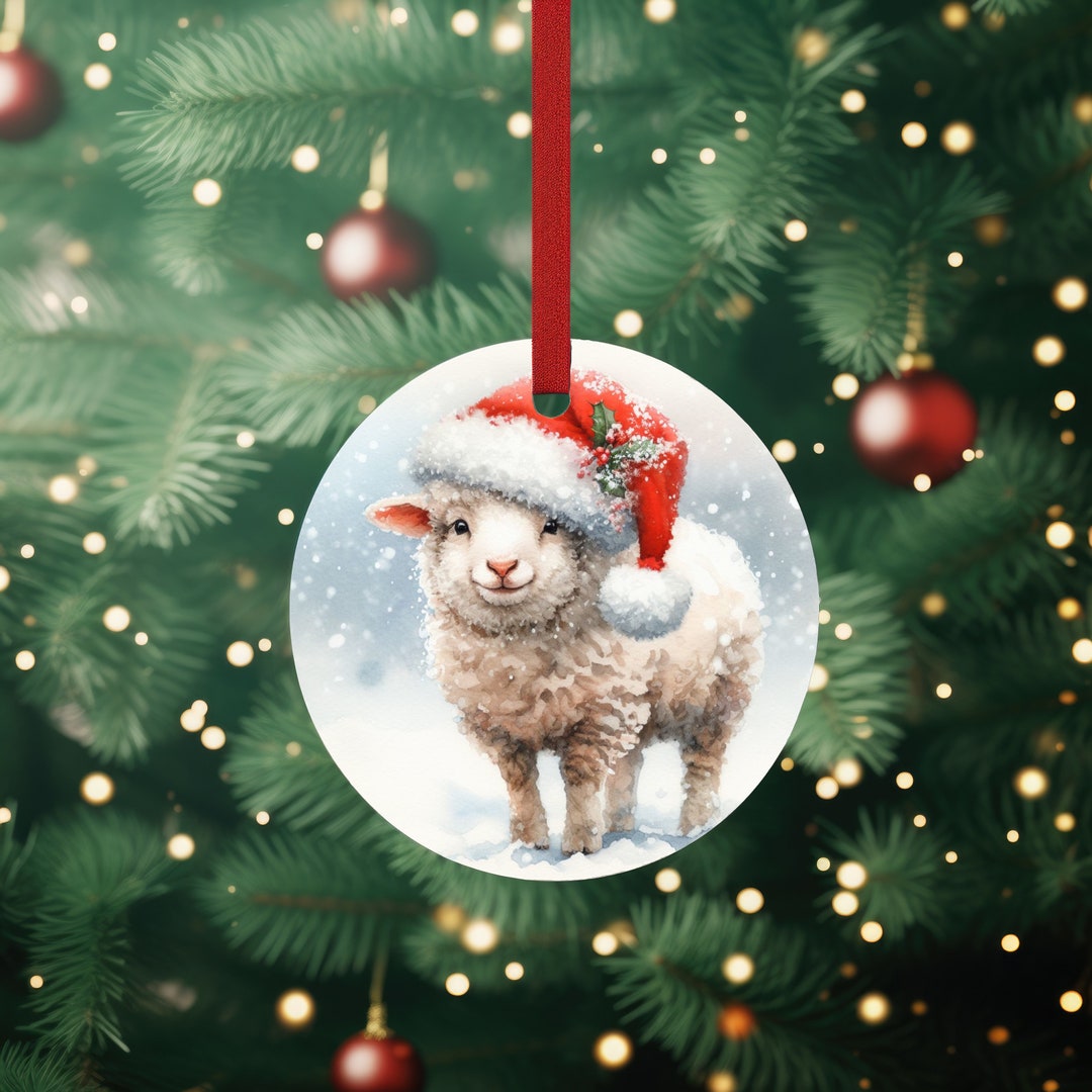 Personalized Sheep Holiday Metal Ornament - Etsy