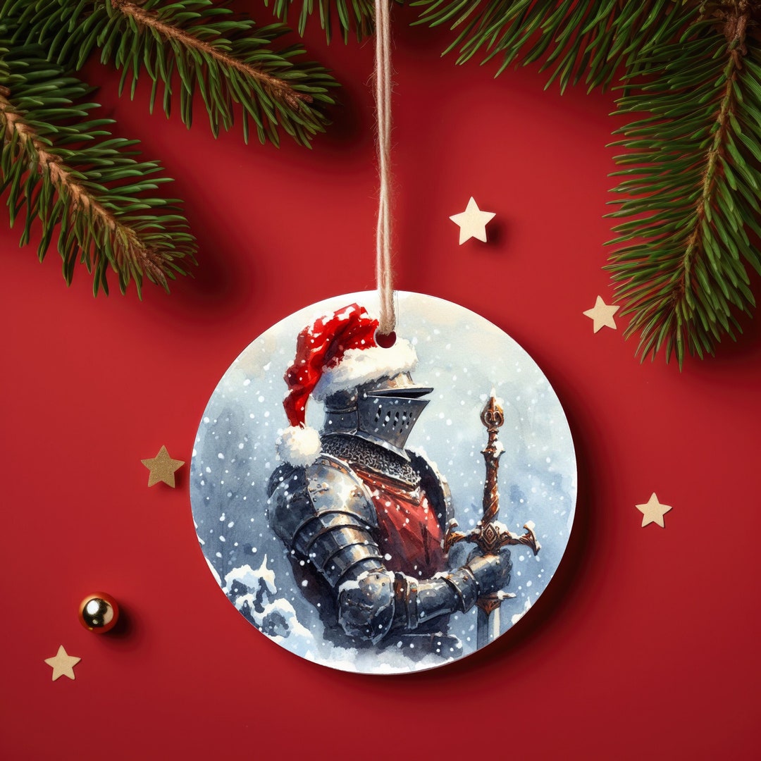 Personalized Knight Paladin Christmas Tree Ornament - Etsy