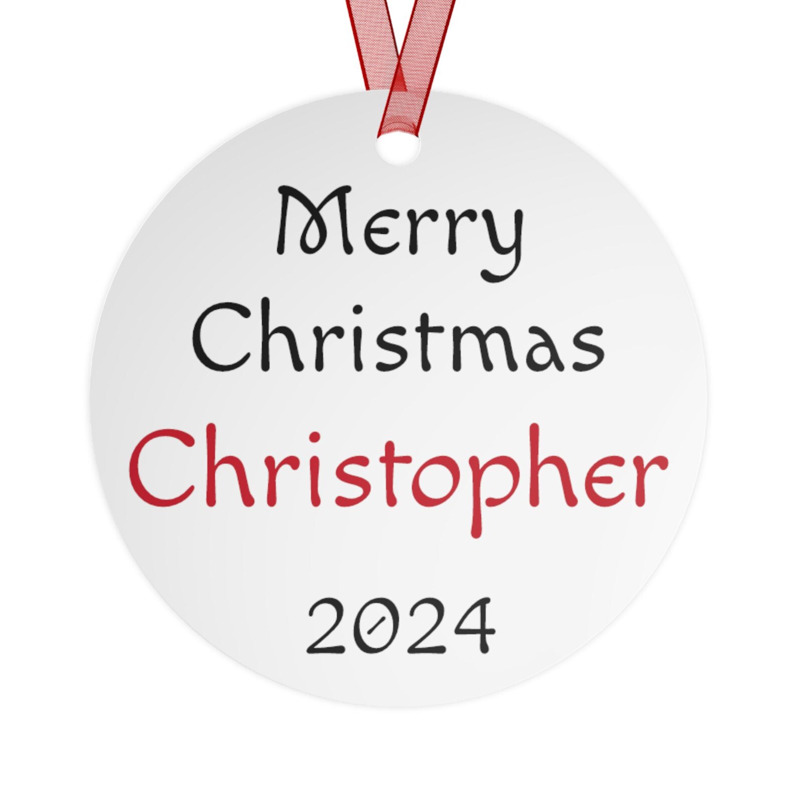 Personalized Red Crab at the Beach Metal Christmas Tree Ornament - Etsy
