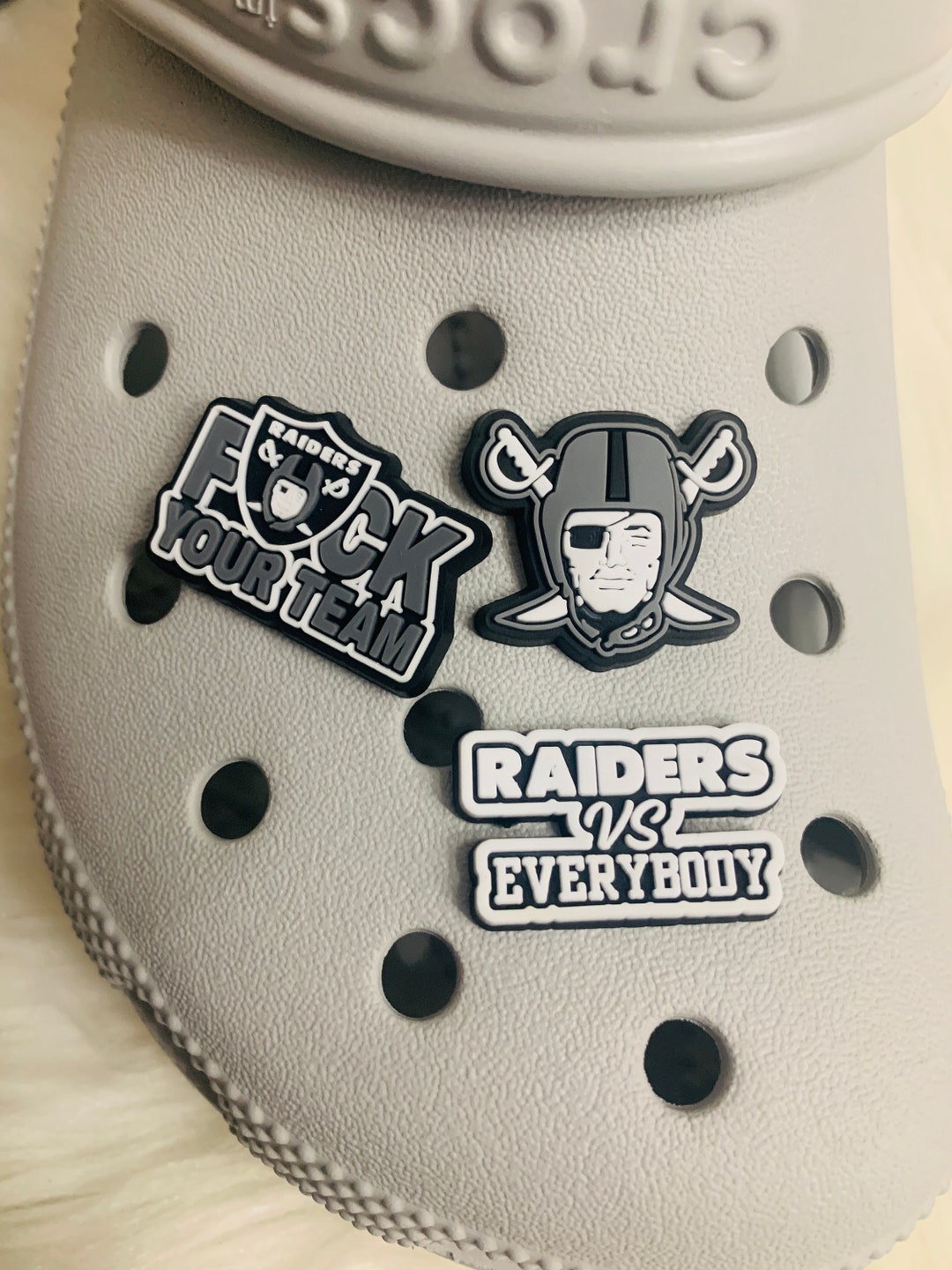 3 Piece Football Croc Charm Set , Las Vegas, Football Team Croc Charms ...