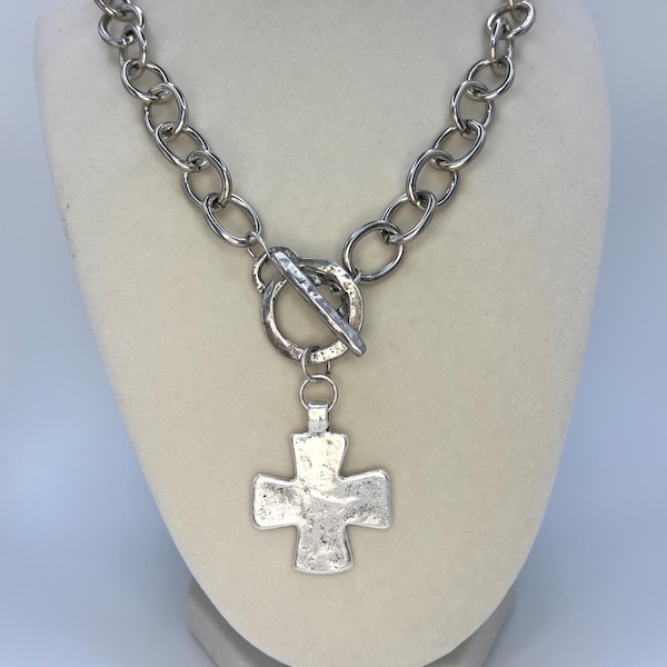 Chunky Cross Necklace - Etsy