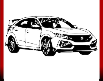 Honda Civic Type-r SVG, Cartoon Vector, Art, Silhouette - Etsy