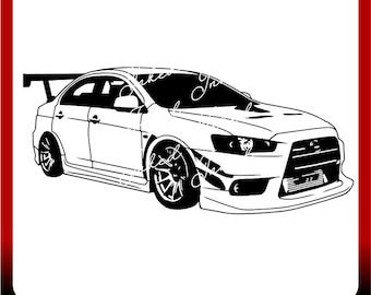 Mitsubishi Lancer EVO 10, Digital Art, Mockups, Digital Download, PNG ...