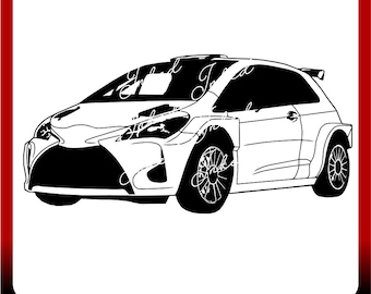 POSTER TOYOTA YARIS Vector Art - Etsy