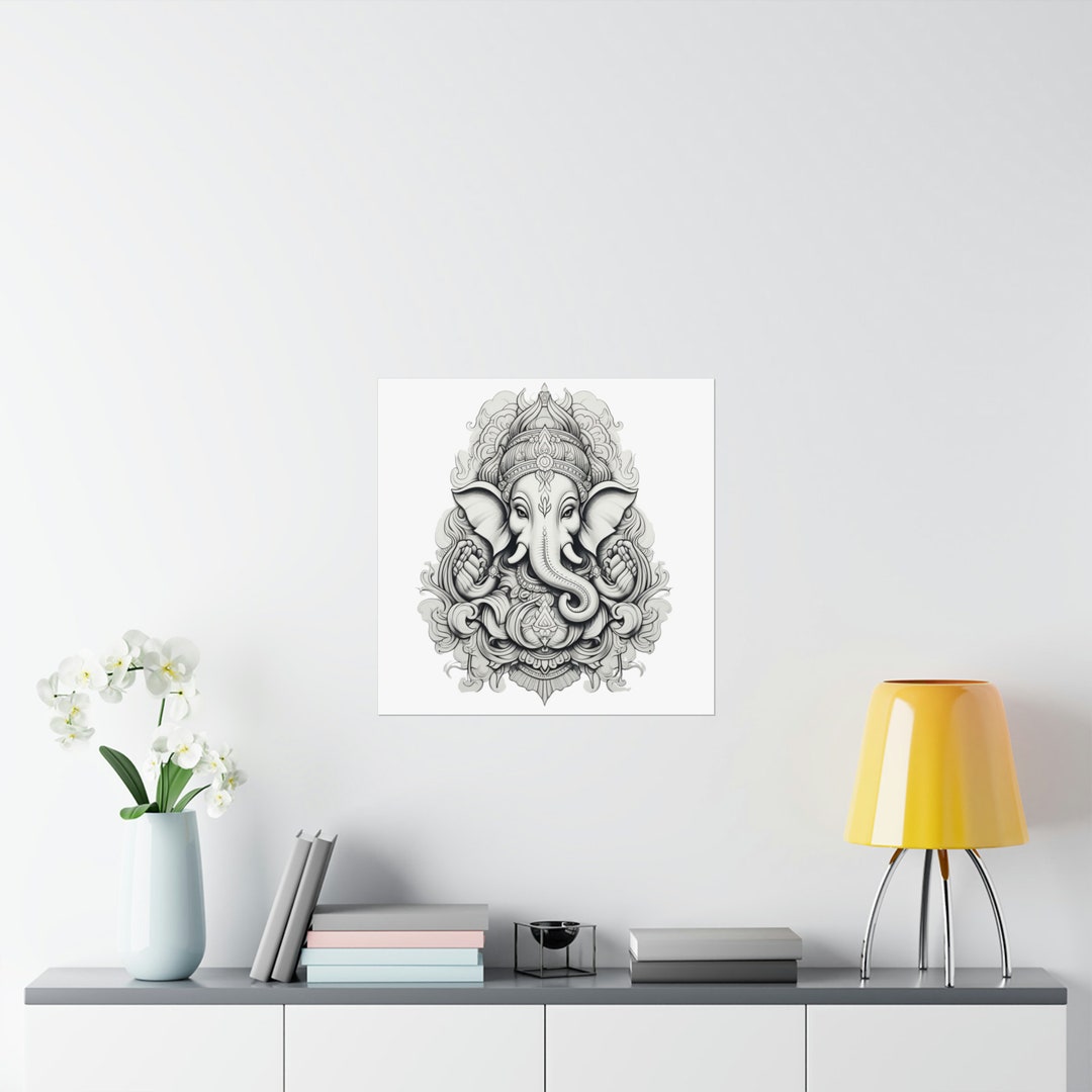 Lord Ganesh Sketch Style Wall Art - Etsy