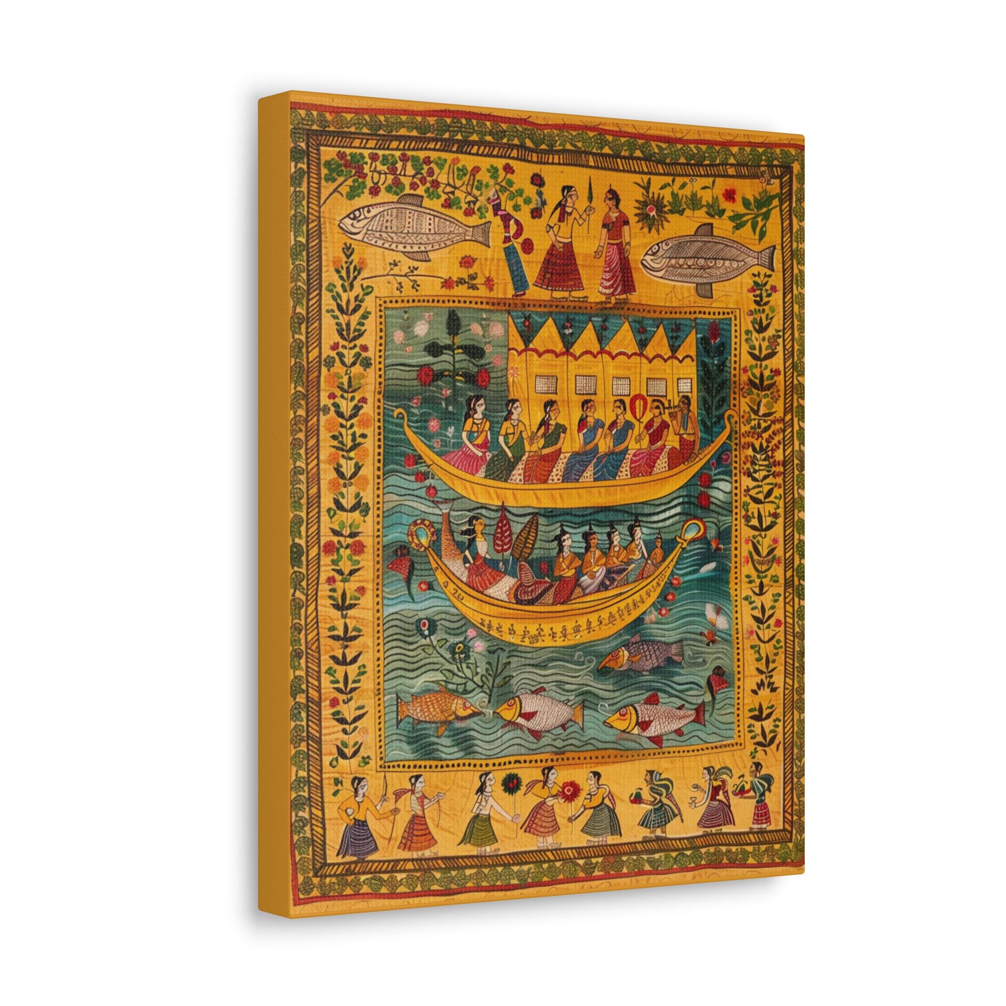 Canvas Gallery Wraps Madhubani ART Ethnic Home Decor, Indian Folk Art ...