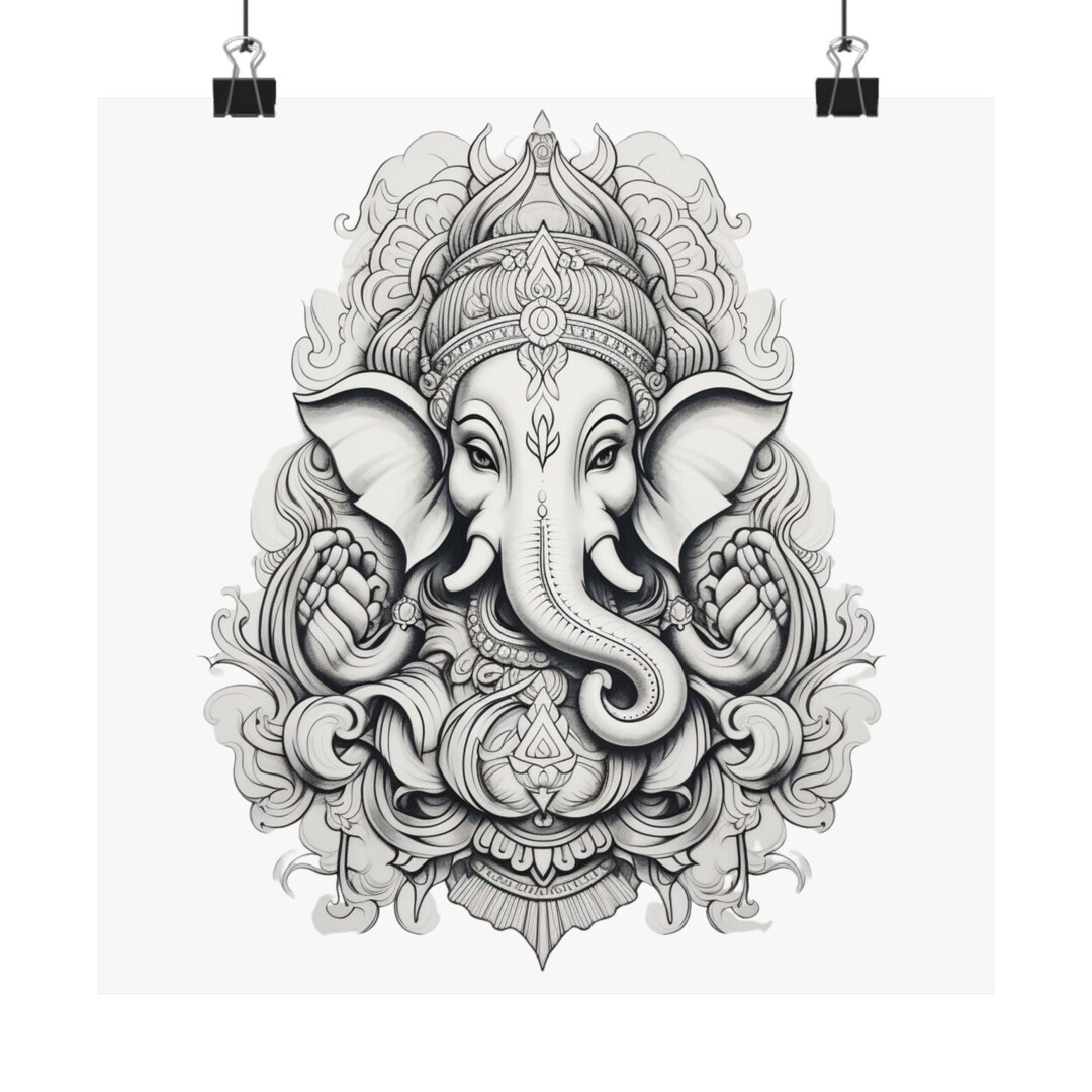 Lord Ganesh Sketch Style Wall Art - Etsy