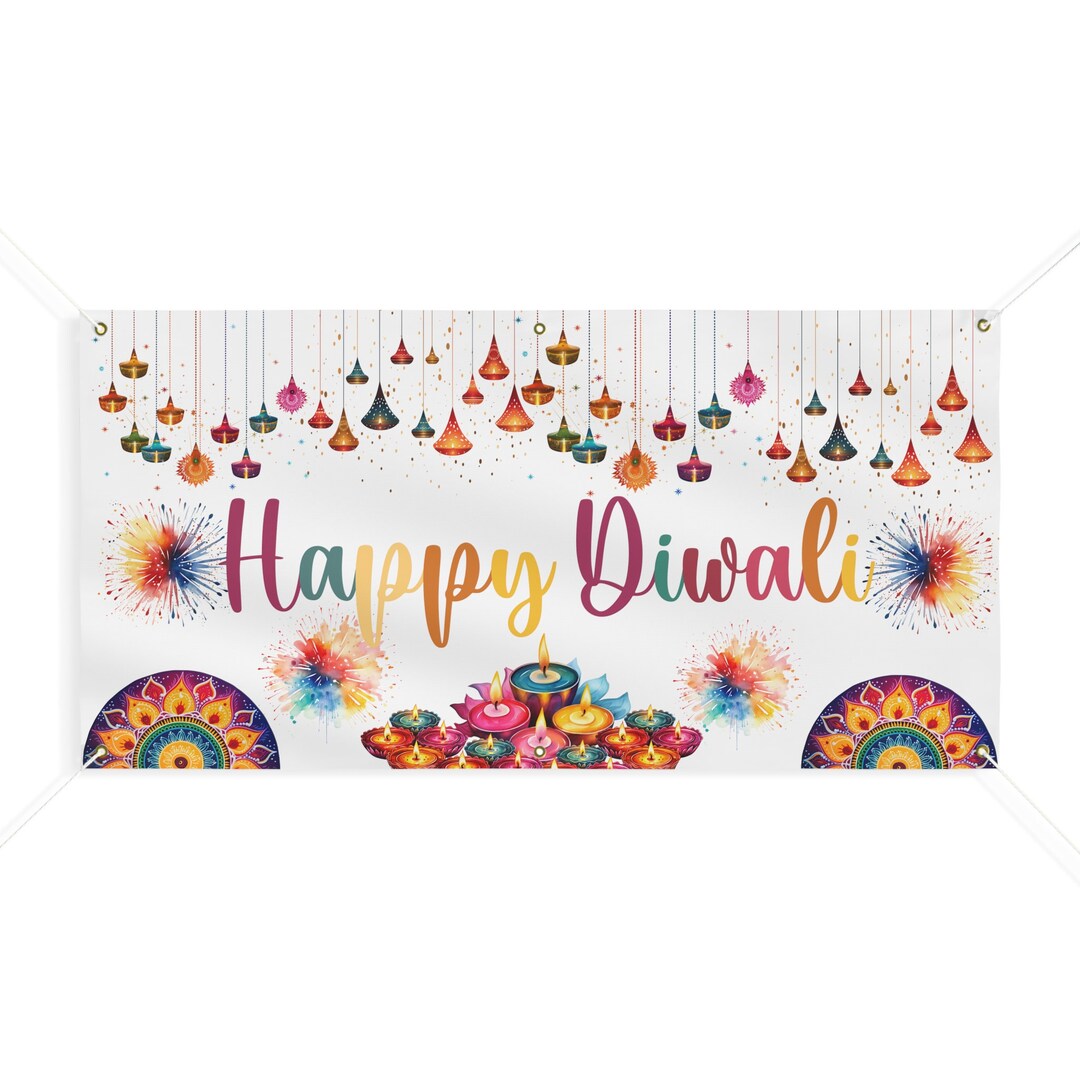 Happy Diwali Matte Banner , Office Decor, Home Decor, Perfect for ...