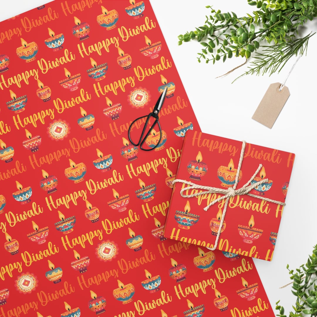 Happy Diwali Gift Wrapping Paper , Diwali Gift Ideas, Diwali Decor ...
