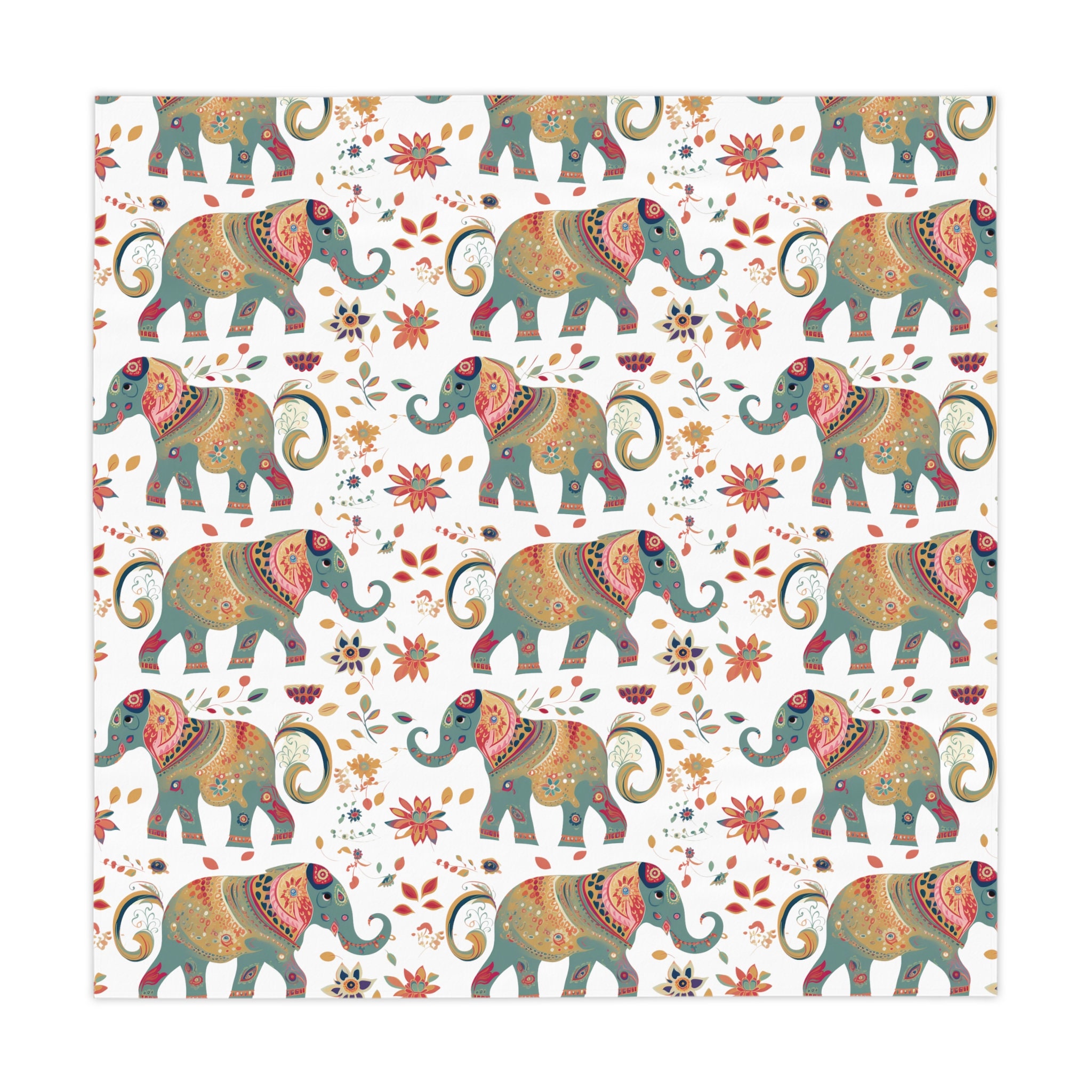 Happy Diwali Indian Elephant Design Tablecloth, Diwali Decor Ideas ...