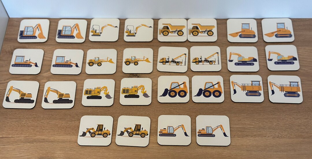 Cars Working Machine Matching Game for Kids, Cars Memory Matching ...