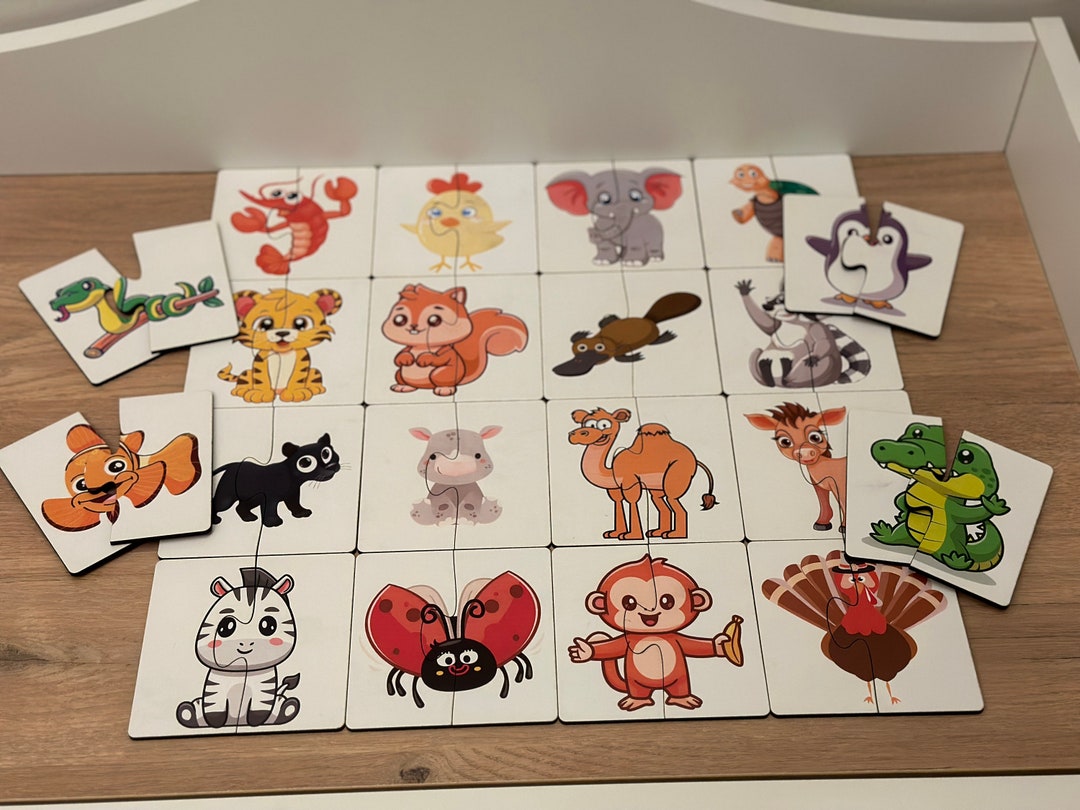 Animals Matching Game for Kids, Farm Safari Matching Activity, Animals ...