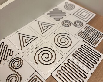 Montessori Materials Wooden Tracing Board, Writing Skills Stencil Set ...