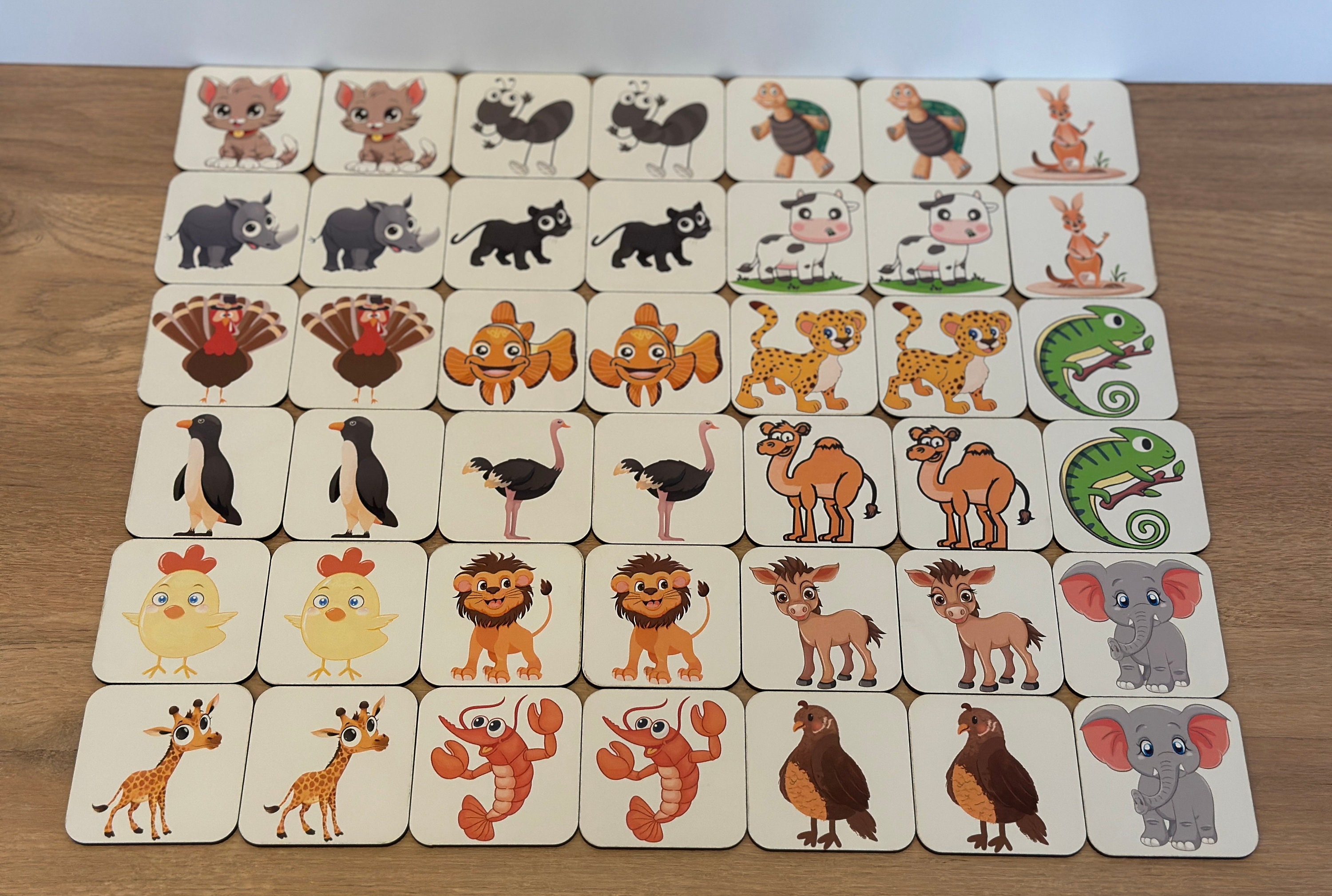 Animals Matching Game for Kids, Farm Safari Matching Activity, Animals ...