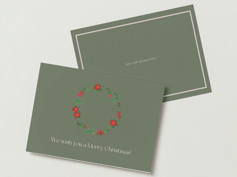 Printable Christmas Card Template, Digital, Editable Template, Holiday ...