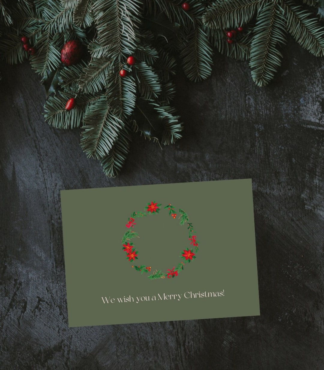 Printable Christmas Card Template, Digital, Editable Template, Holiday ...