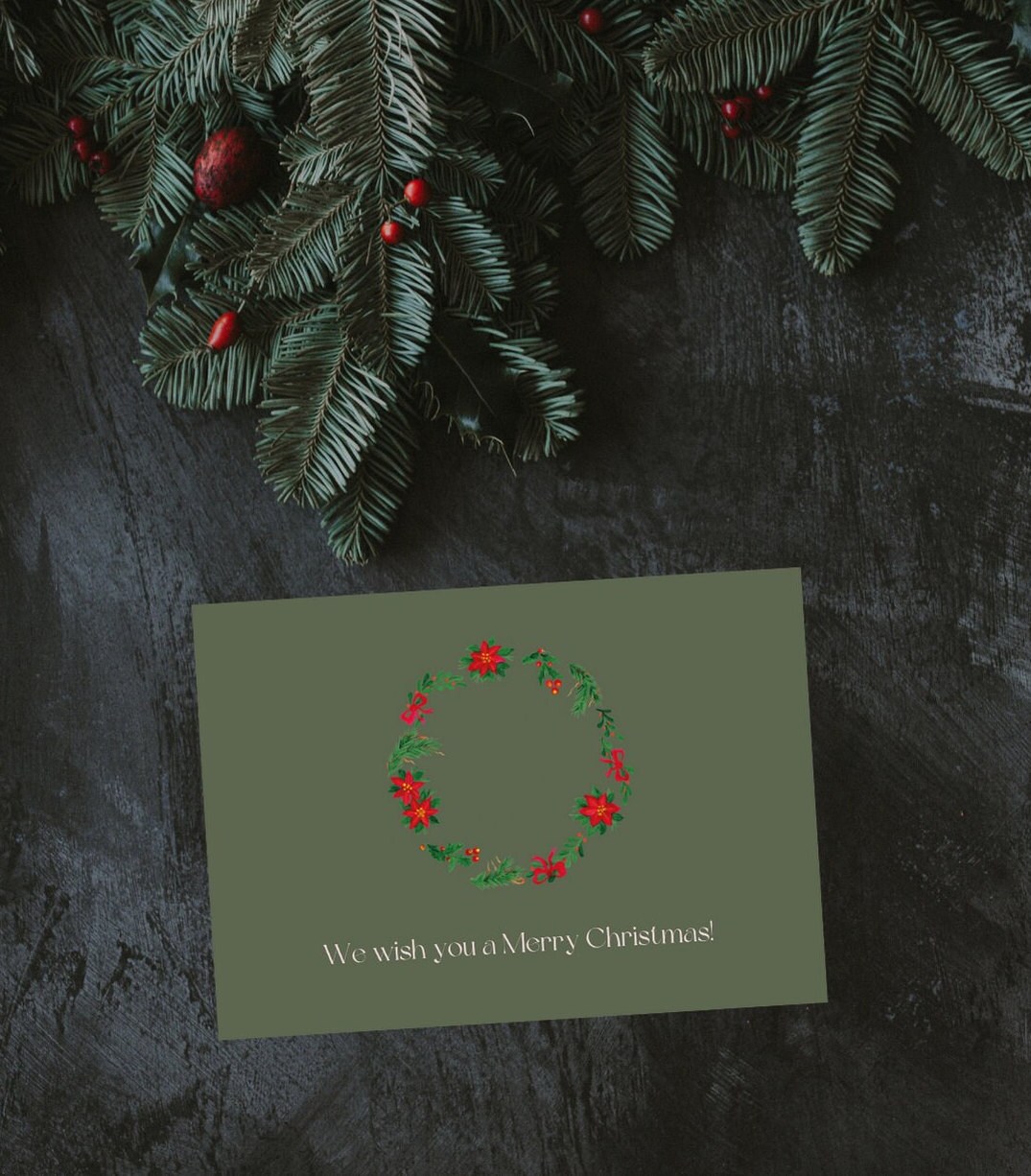 Printable Christmas Card Template, Digital, Editable Template, Holiday ...