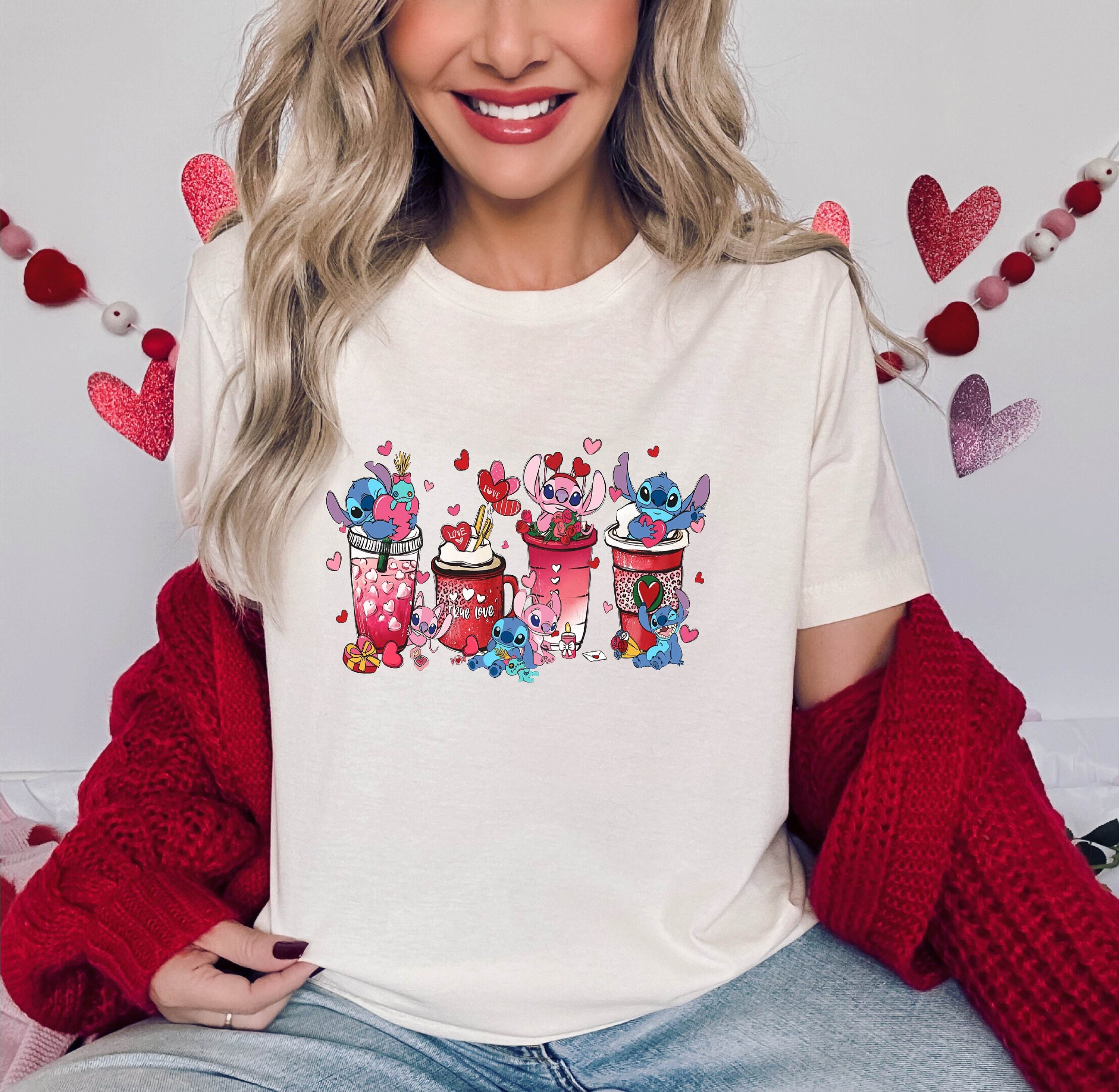 Lilo and Stitch Shirt,lilo V-day Shirt,stitch V-day Shirt,aloha Shirt,disney Valentine Shirt ...