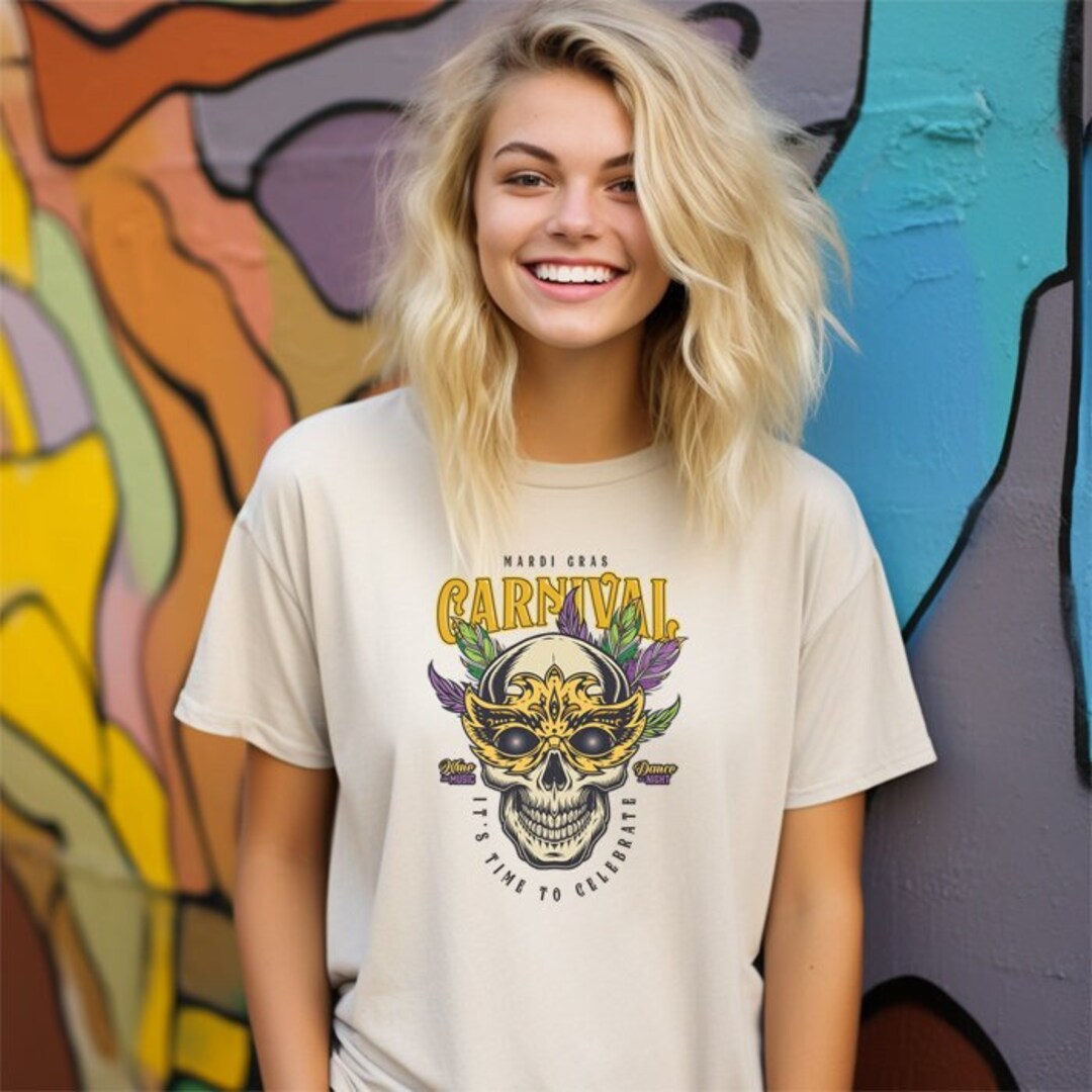 Mardi Gras Carnival,it's Time to Celebrate Skull Shirt,fat Tuesday ...