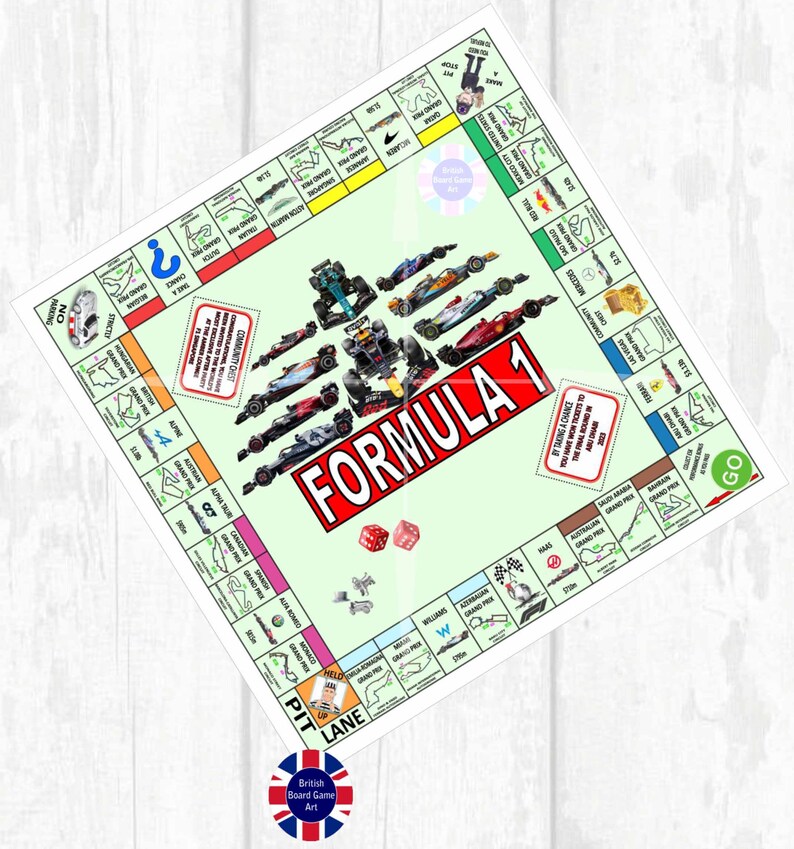 Formula 1 Monopoly Inspired F1 Sport Art Print 2024 Edition Custom ...