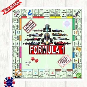 Formula 1 Monopoly Inspired F1 Sport Art Print 2024 Edition Custom ...