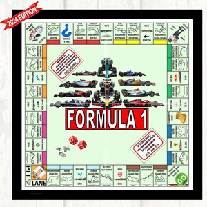 Formula 1 Monopoly Inspired F1 Sport Art Print 2024 Edition Custom ...