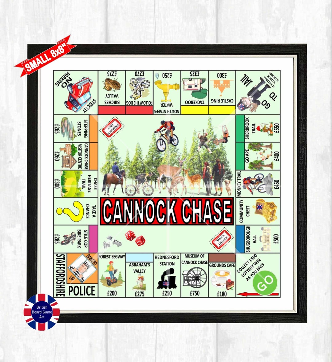 Cannock Chase Mini Monopoly Inspired Art Print Cannock Chase ...