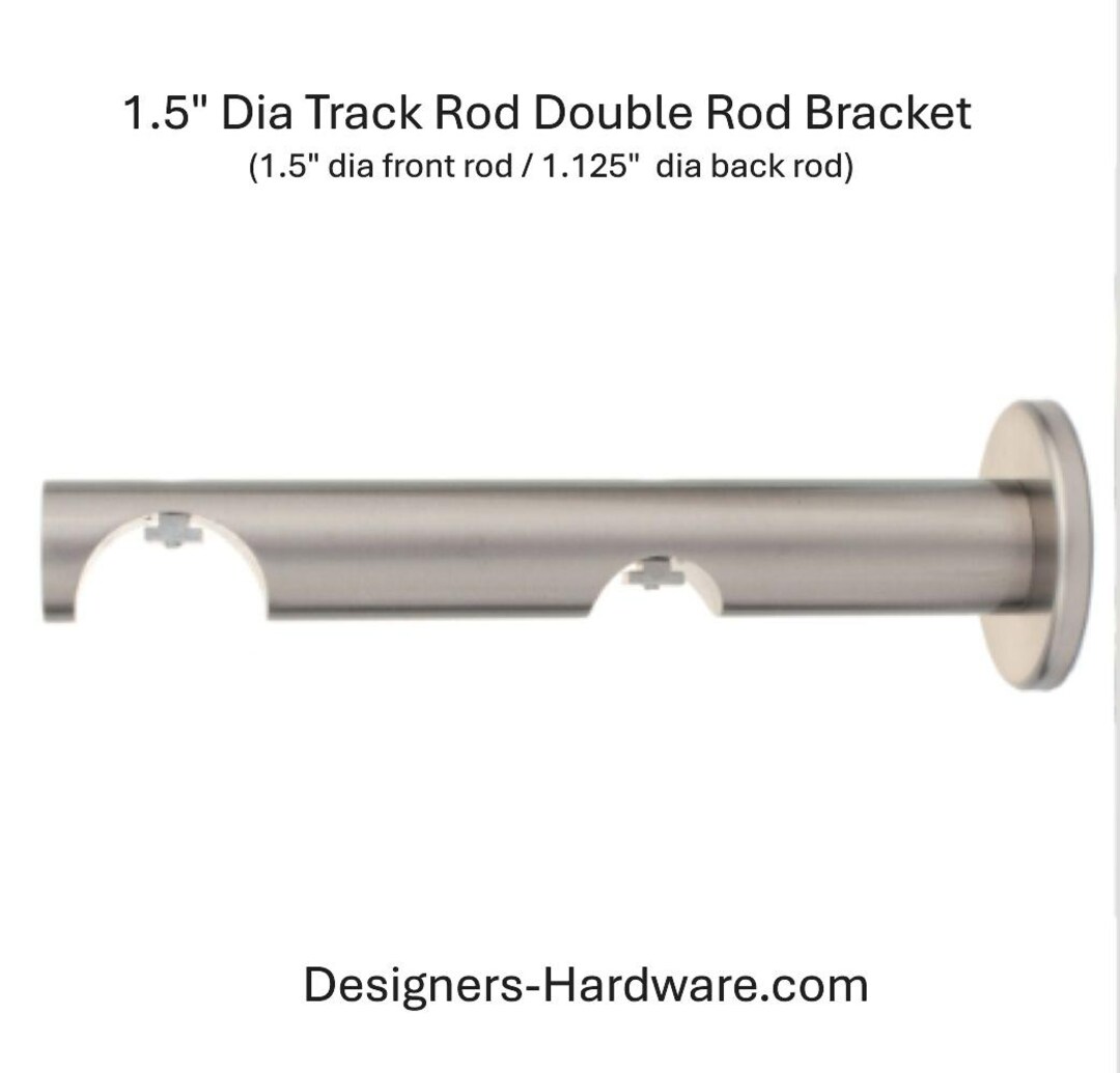 1.5 Dia. Modern Double Curtain Track Bracket: 1.5" Front & 1.125" Back ...