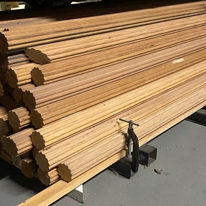 2-1/4" Diameter Unfinished Reeded Wood Curtain Drapery Rod, 48in (4ft ...