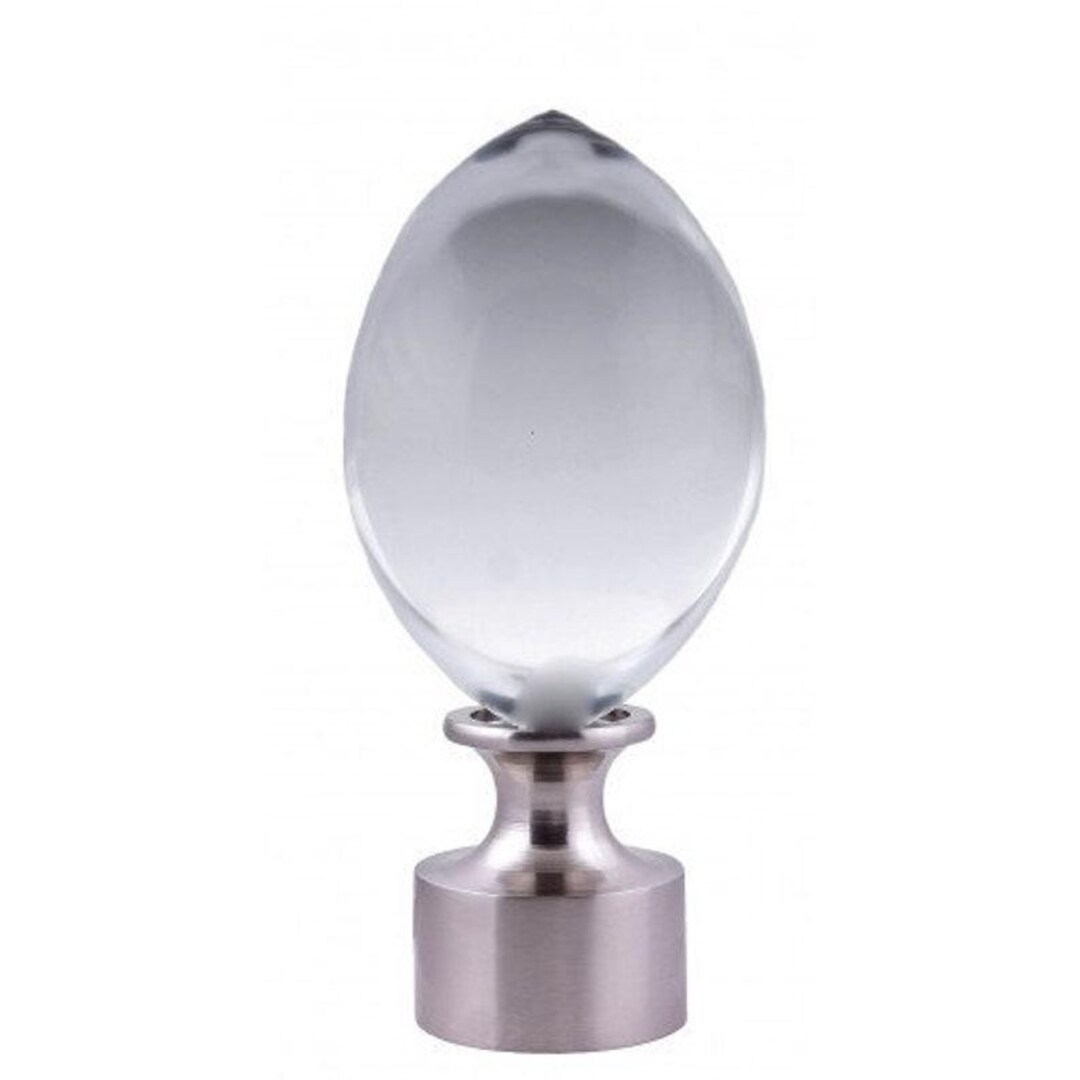 1 1/8 Decorative Treble Finial for Round Metal and Acrylic Curtain Rods ...