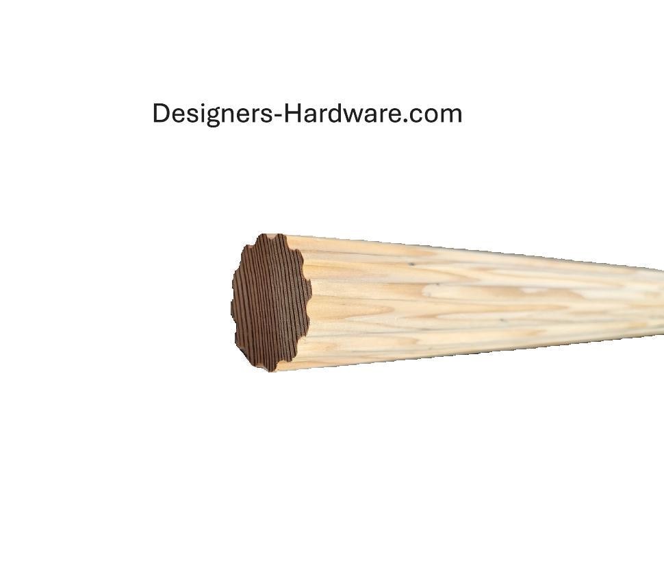 1-3/4" Diameter Unfinished Fluted Wood Curtain Drapery Rod, 72 Inches ...