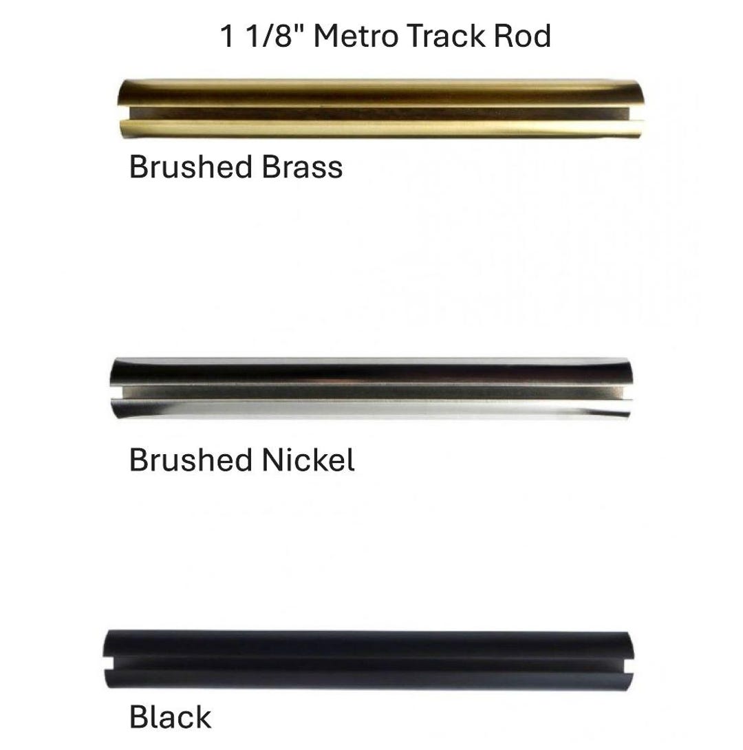 1-1/8" Modern Round Heavy Duty Metal Track Drapery Curtain Rods Custom ...