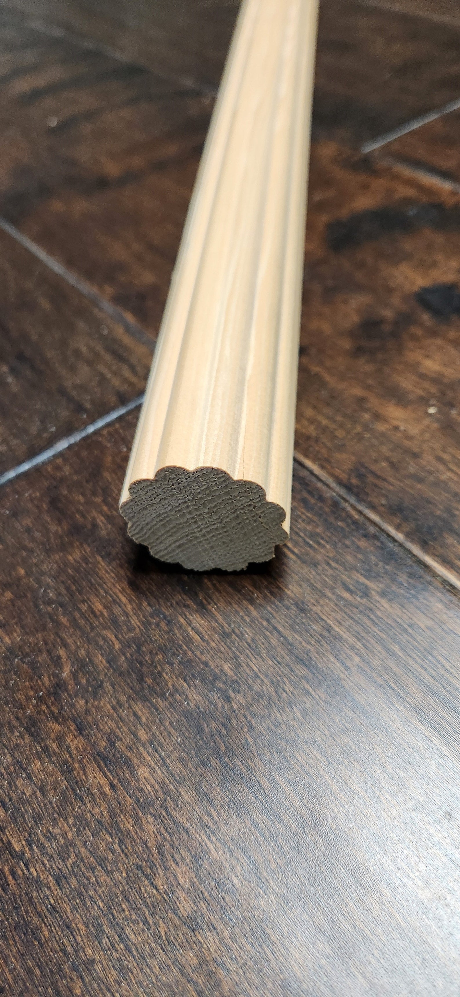 2pcs of 1-3/8 Diameter Unfinished Reeded Wood Curtain Drapery Rod, 48 ...