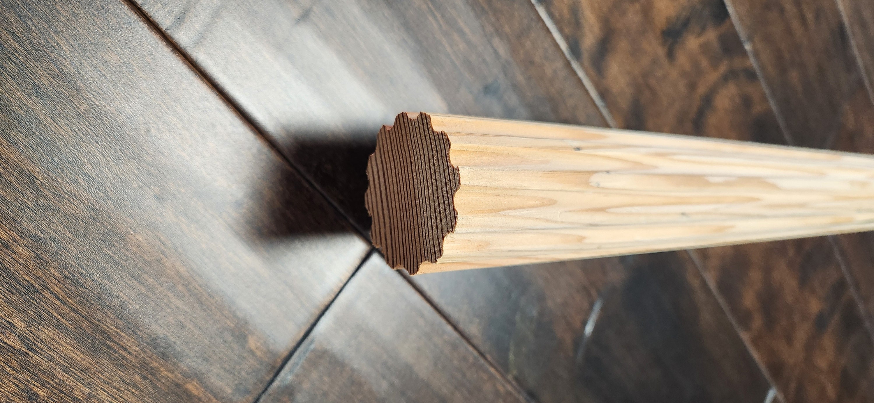 1-3/4" Diameter Unfinished Fluted Wood Curtain Drapery Rod, 72 Inches ...