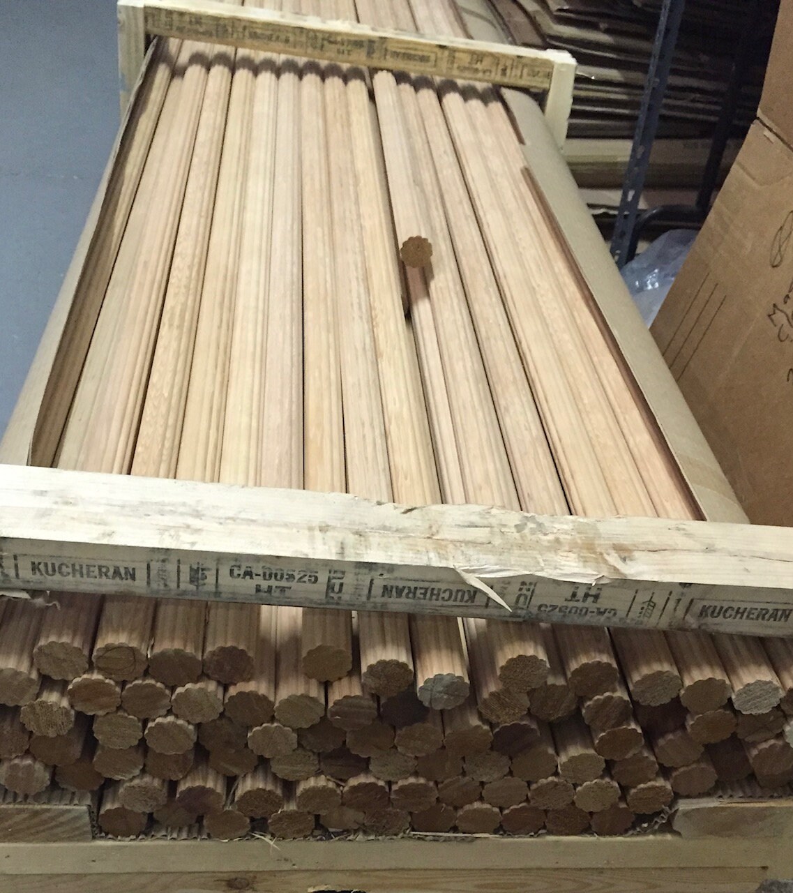 2-1/4" Diameter Unfinished Reeded Wood Curtain Drapery Rod, 48in (4ft ...