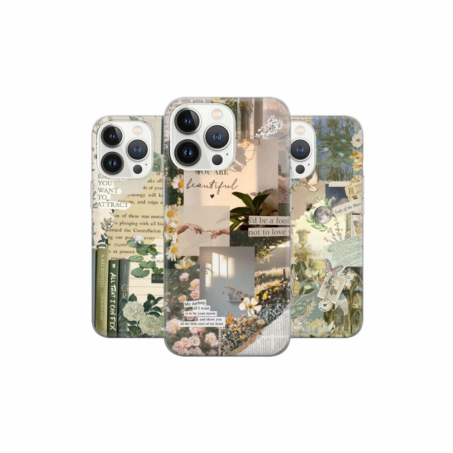 Mood Board Phone Case Beautiful Collage for iPhone 15 Pro Max, 14 Plus ...