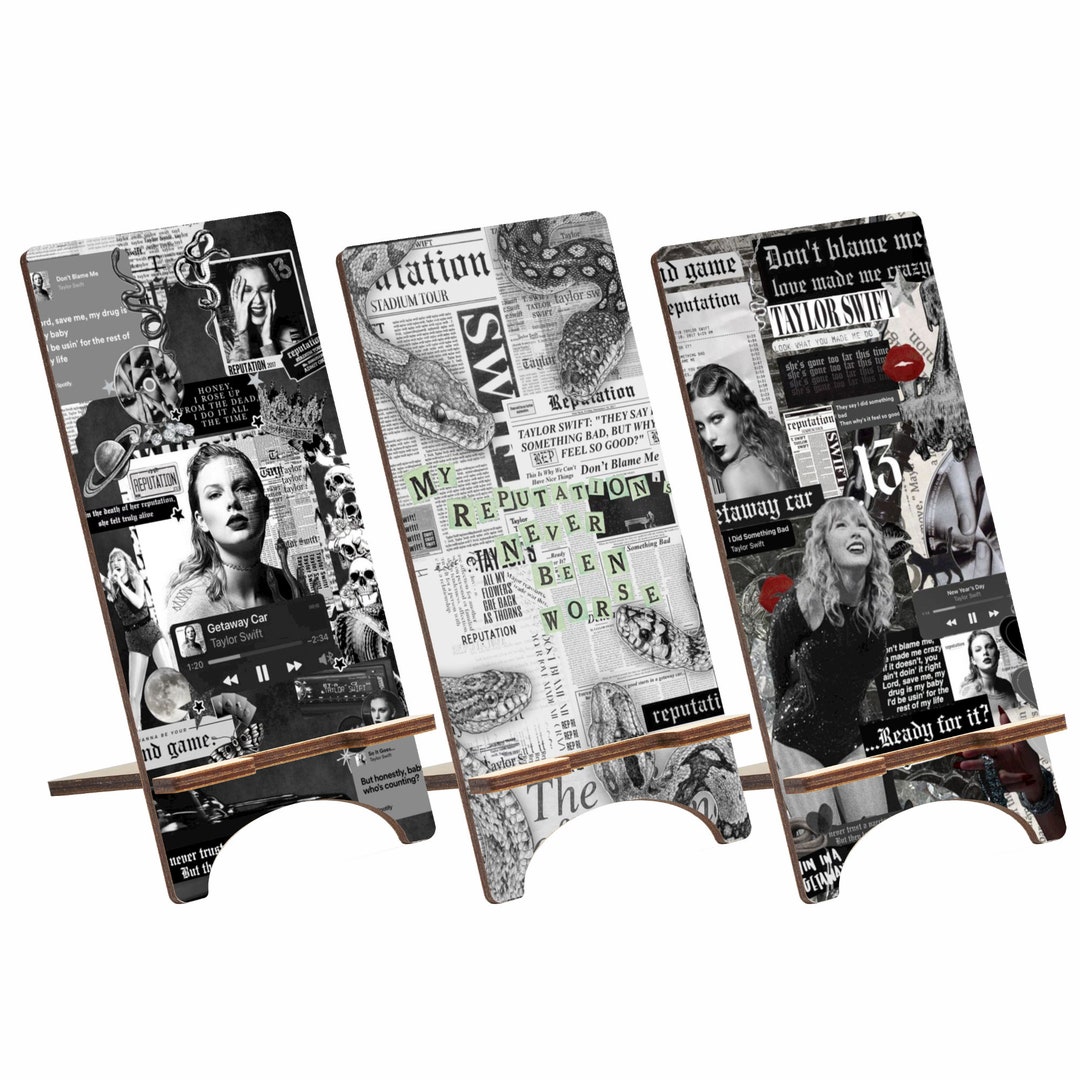 Collage Wood Phone Stand, Taylor Holder for iPhone 14 13 12 11 Pro Max ...