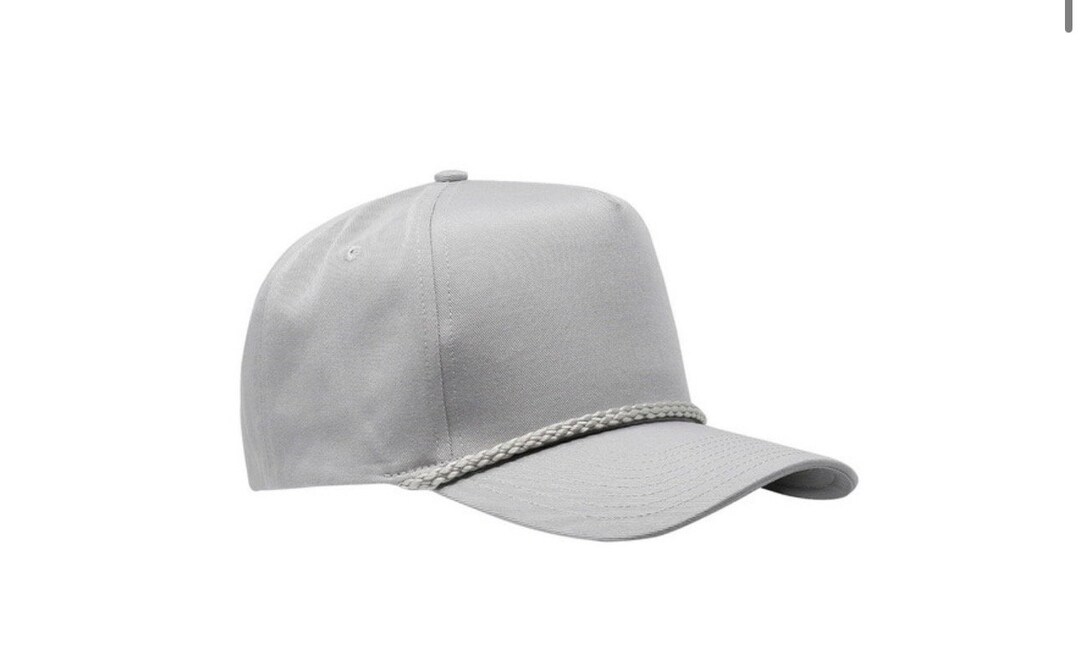 Blank Grey 5 Panel Snap Back Hat With Grey Rope - Etsy