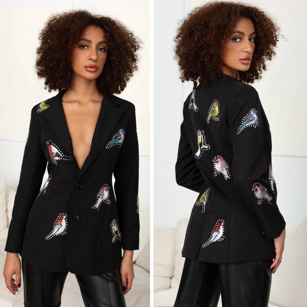 Embroidered Blazer - Etsy