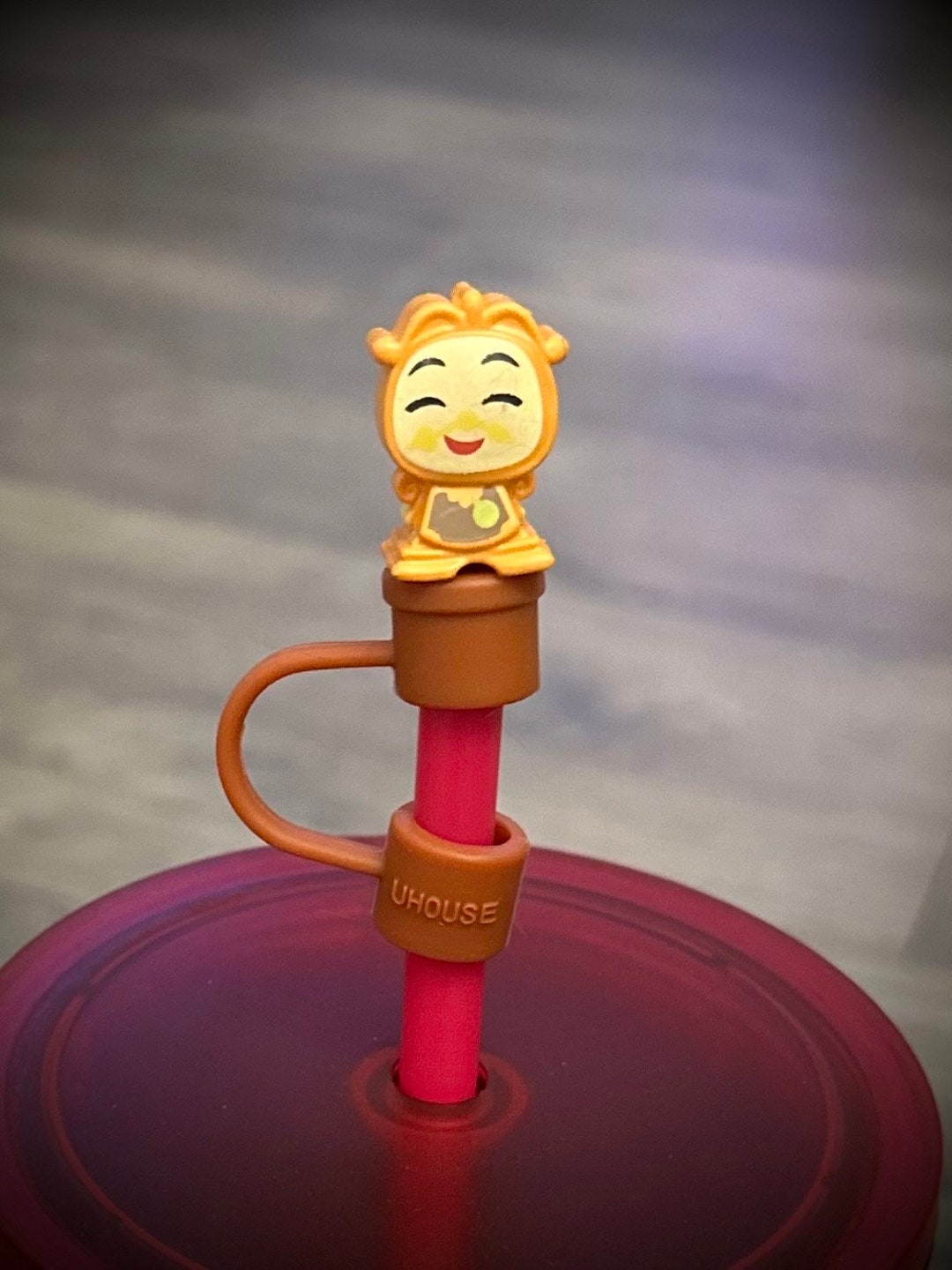 Disney Straw Topper Featuring Cogsworth Fits 10mm Straws and Stanley ...