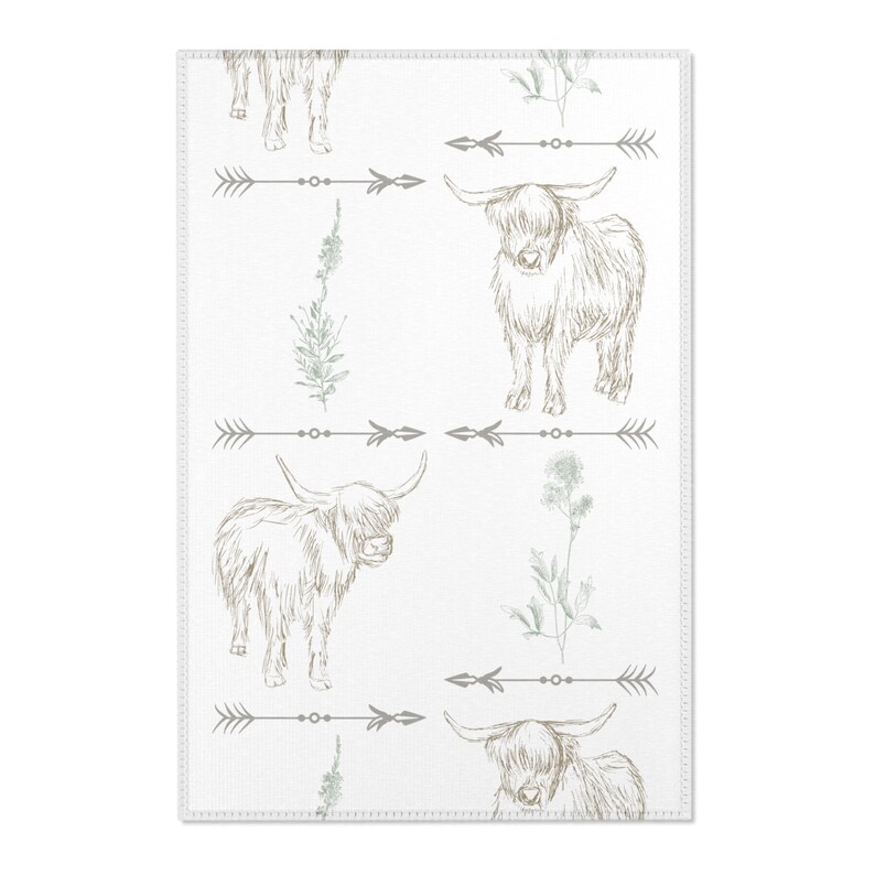 Highland Cow Rug, Cow Nursery Rug - Etsy