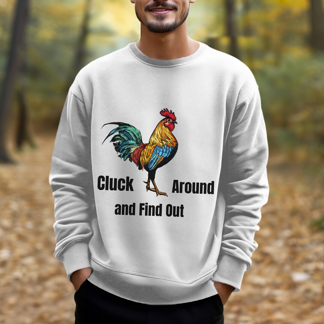 Chicken Sweatshirt, Funny Chicken Shirt, Rooster Crewneck Sweatshirt ...