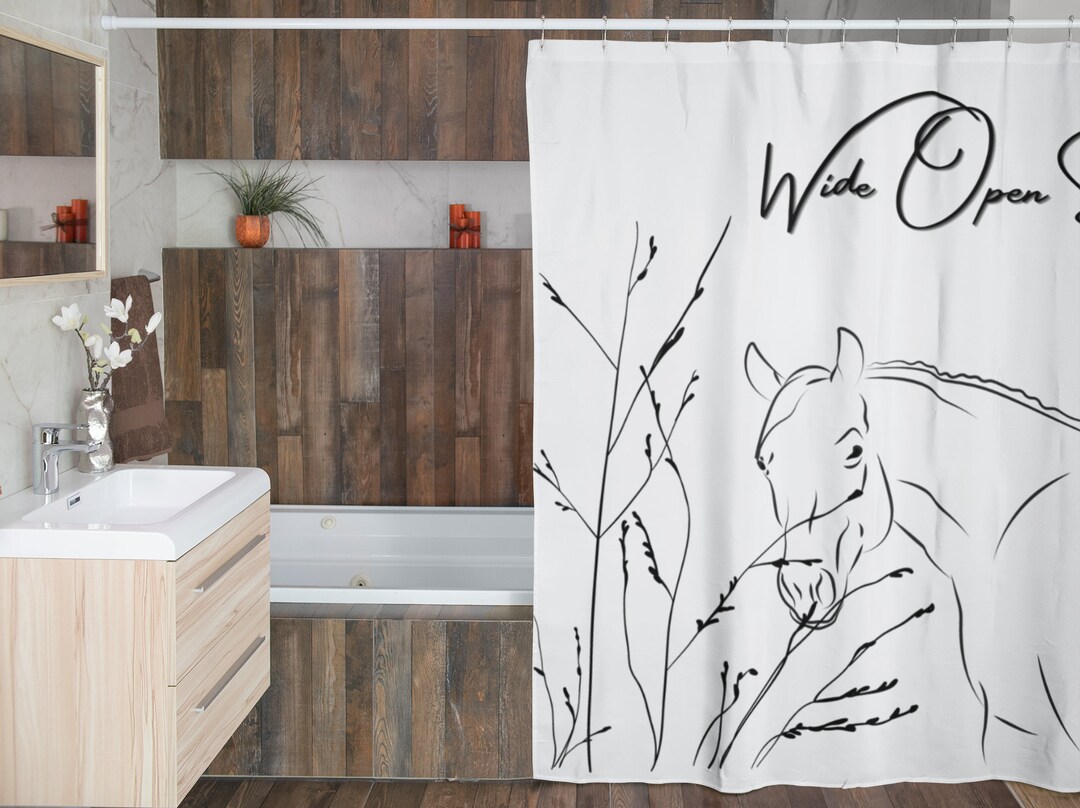 Coastal Cowgirl Shower Curtain, Boho Shower Curtain Horse Stuff ...