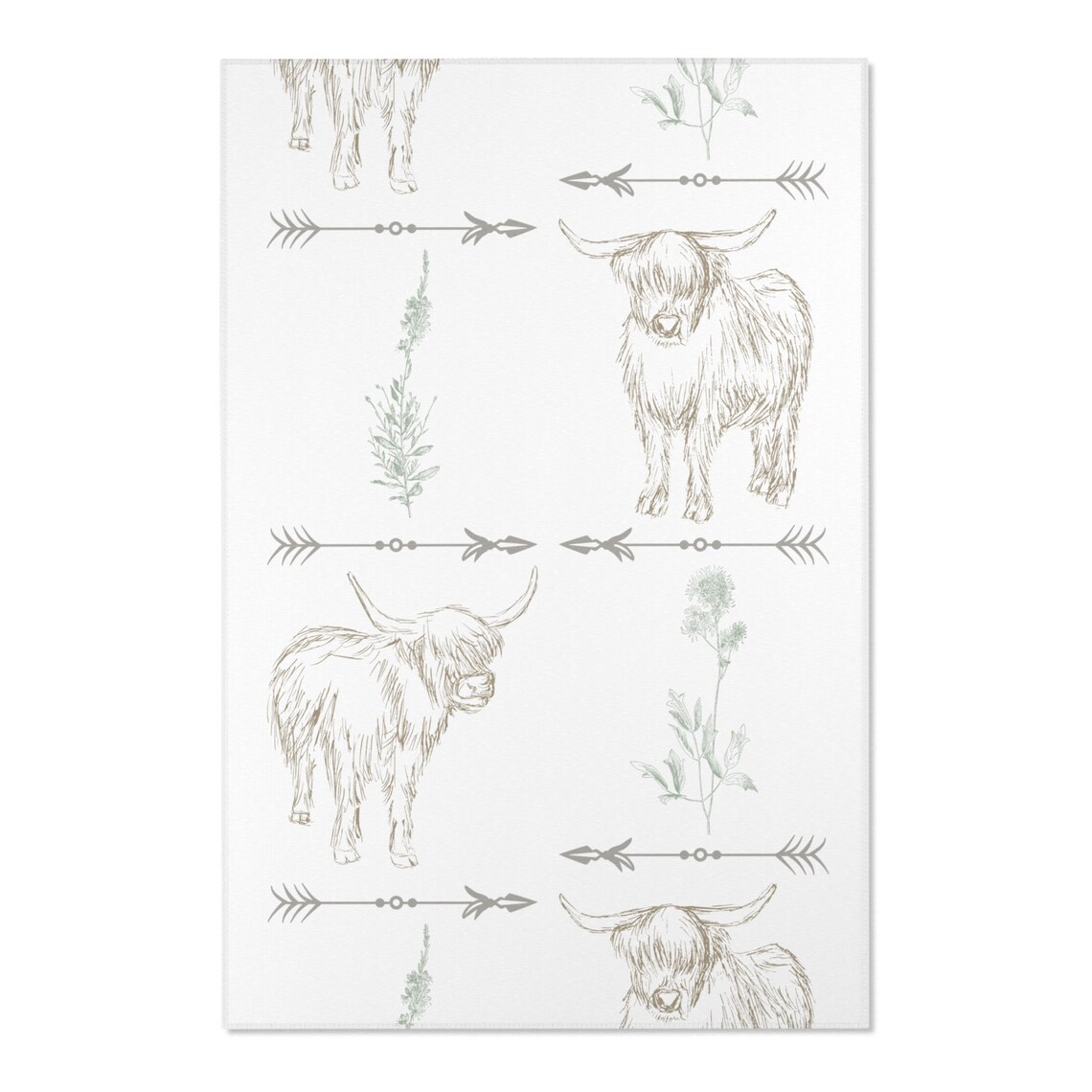 Highland Cow Rug, Cow Nursery Rug - Etsy