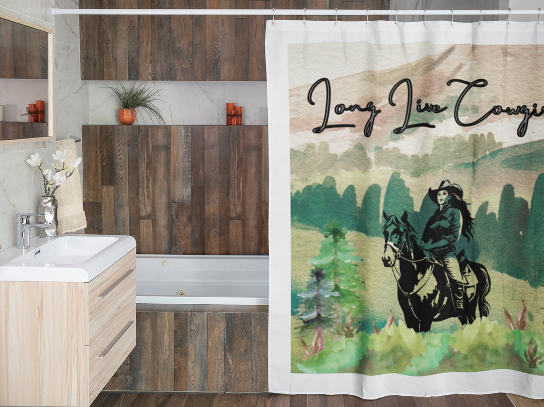 Long Live Cowgirls Shower Curtain, Long Live Cowgirls Bath Decor, Horse ...