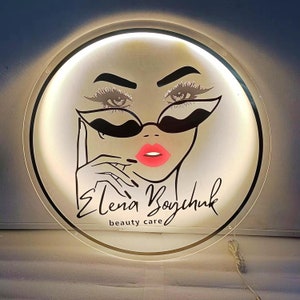 Custom Acrylic Sign, Beauty Bar Sign, Led Sign, Acrylic Signs, Acrylic ...