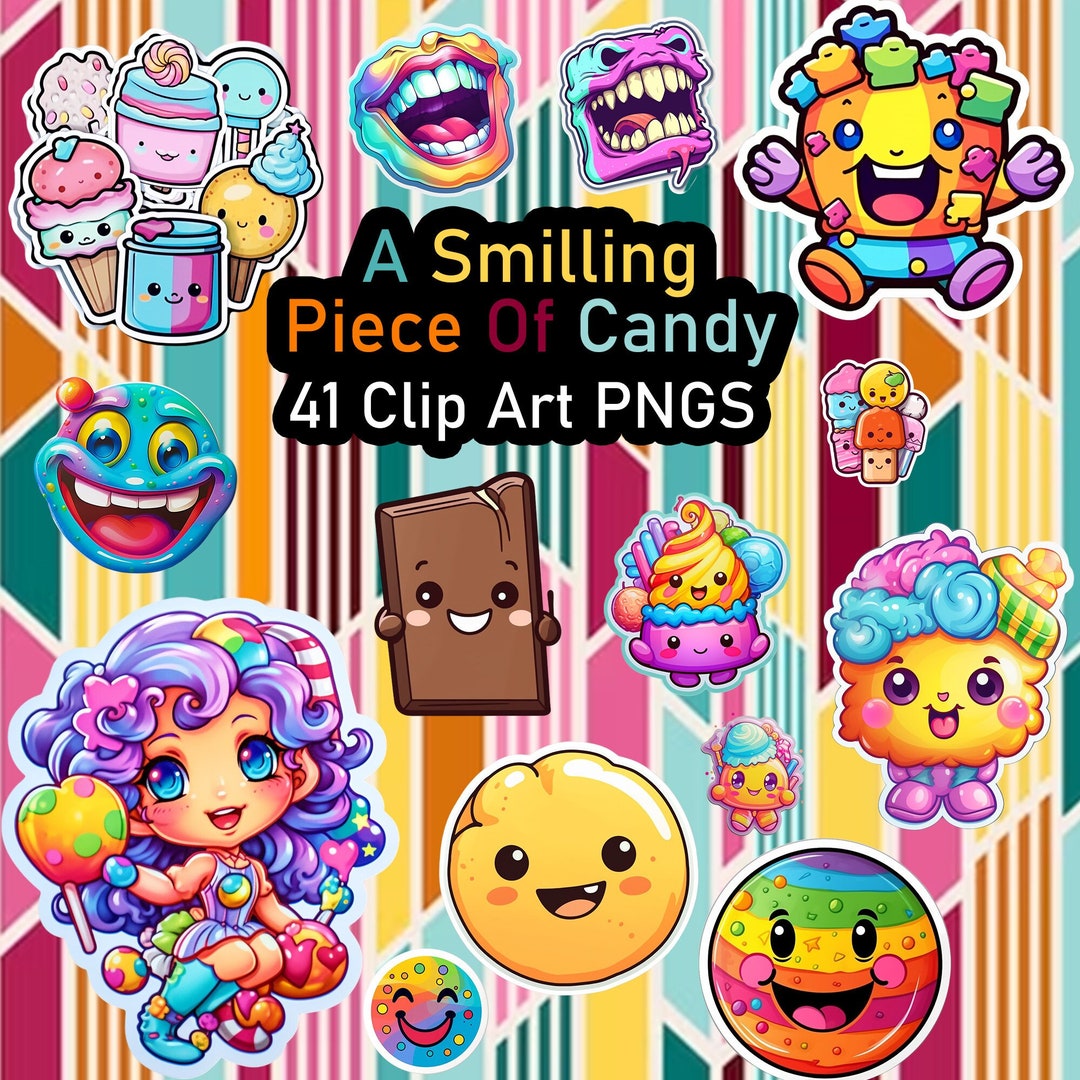 A Smiling Candy Png Design Candy Bundle Png Gummy Gum Png Rainbow ...