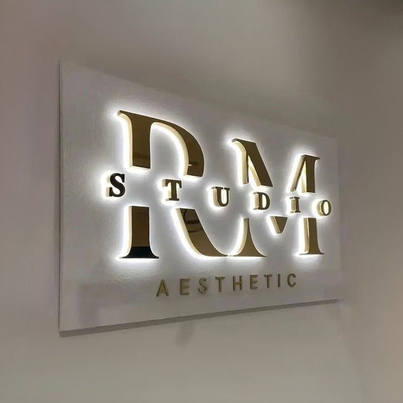 Backlit Sign Custom Logo Sign Business Sign Custom Business Sign Metal ...